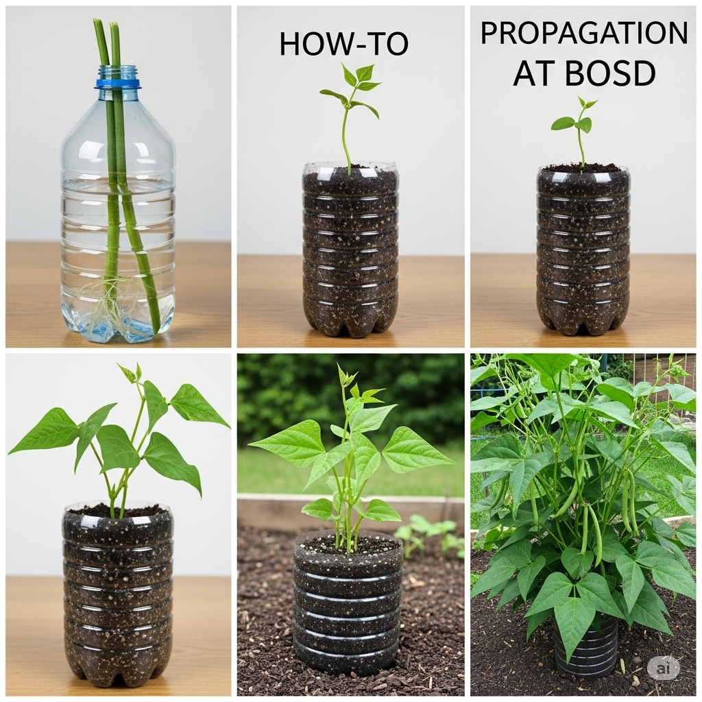 Propagating Green Bean Seedlings in Bottle Nurseries - Home Garden Tips