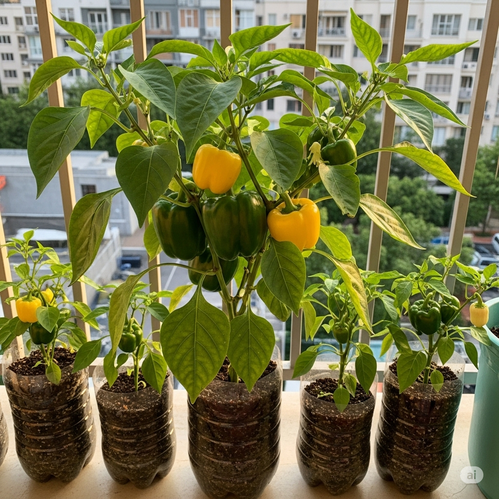 DIY Pepper Garden Using Recycled Bottles - Home Garden Tips