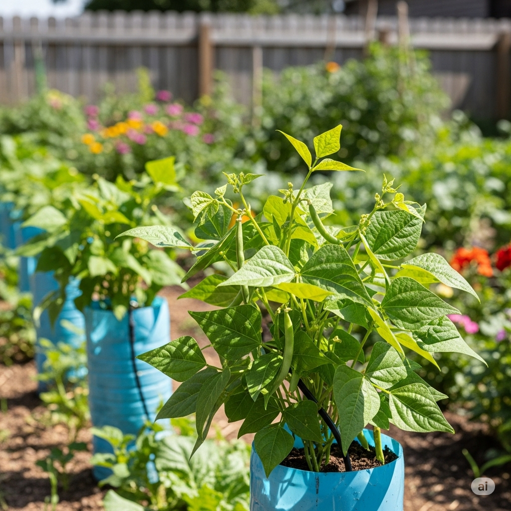 Grow Vertical Green Beans with Bottle Supports - Home Garden Tips
