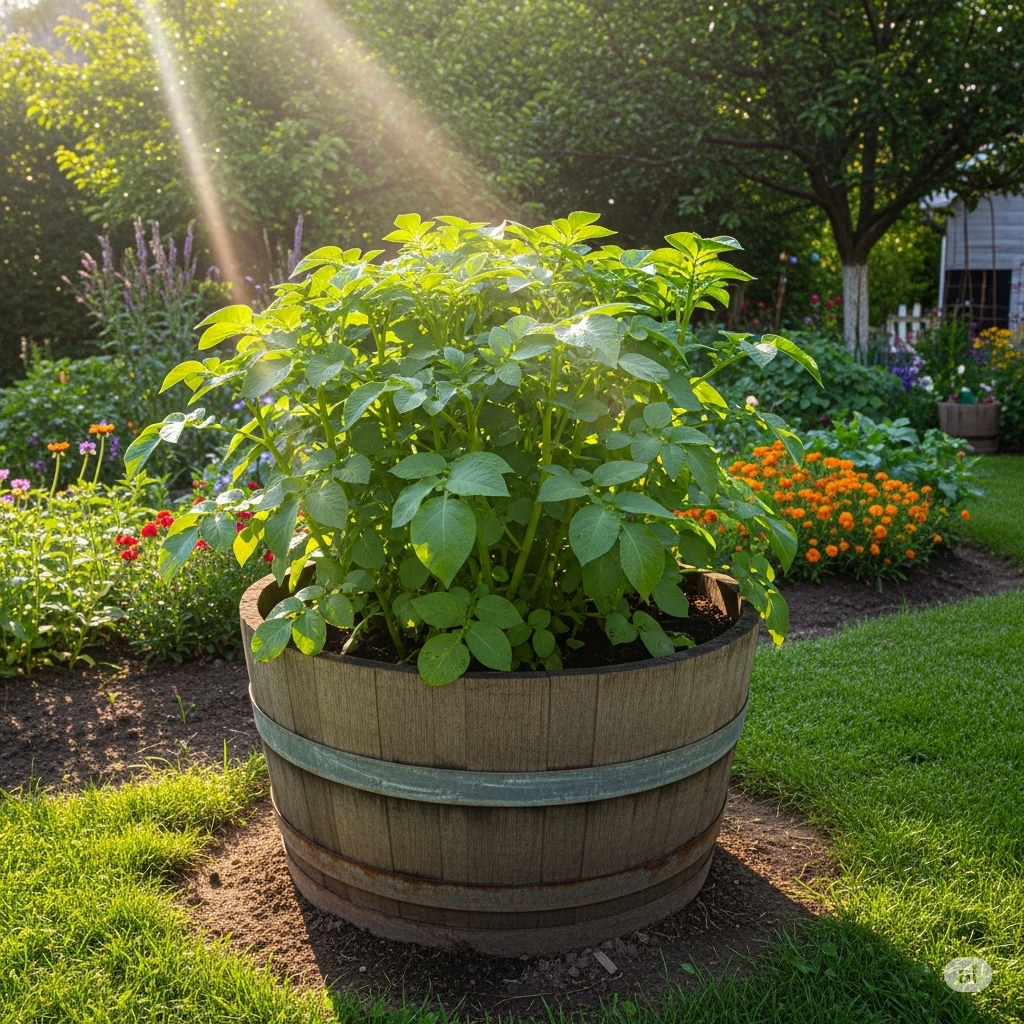 Potatoes in a Barrel: A Space-Saving Harvest Method - Home Garden Tips