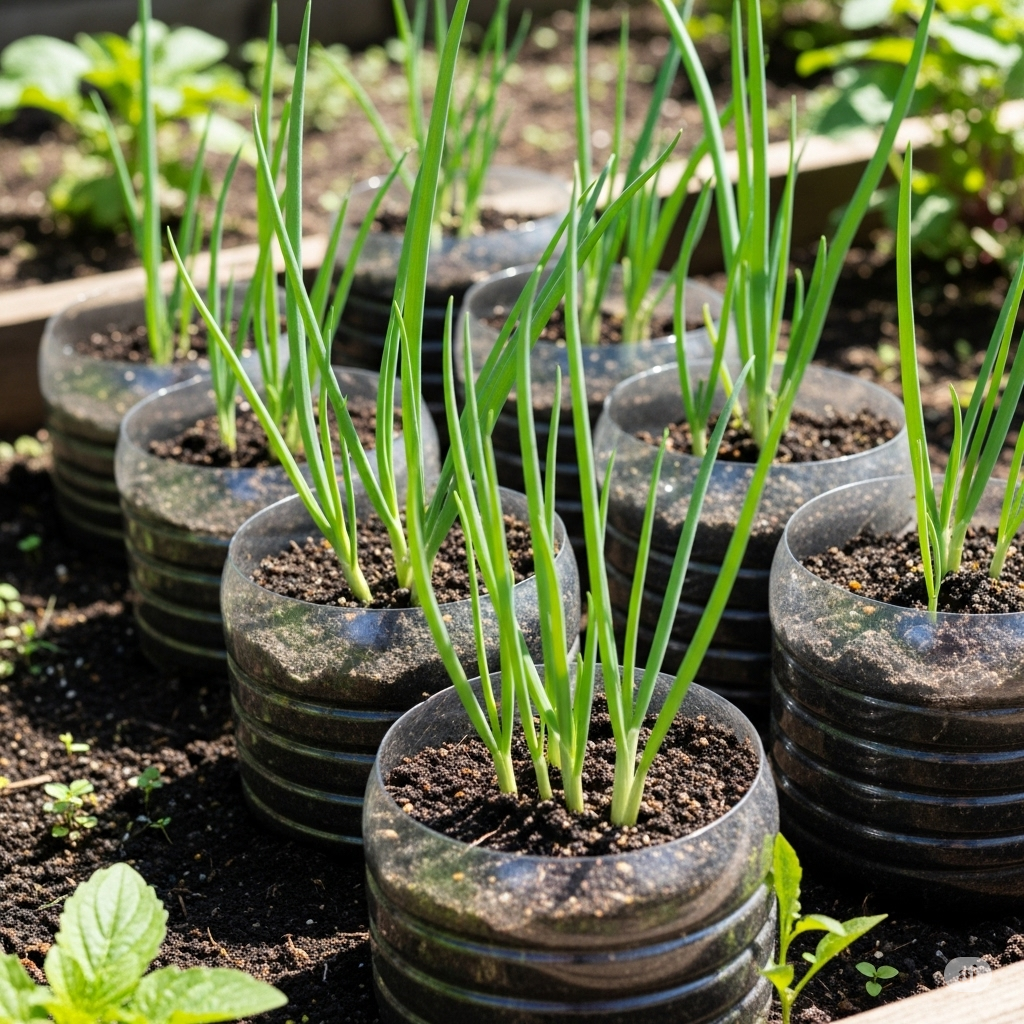 Easy DIY Scallion Garden in Plastic Bottles - Home Garden Tips