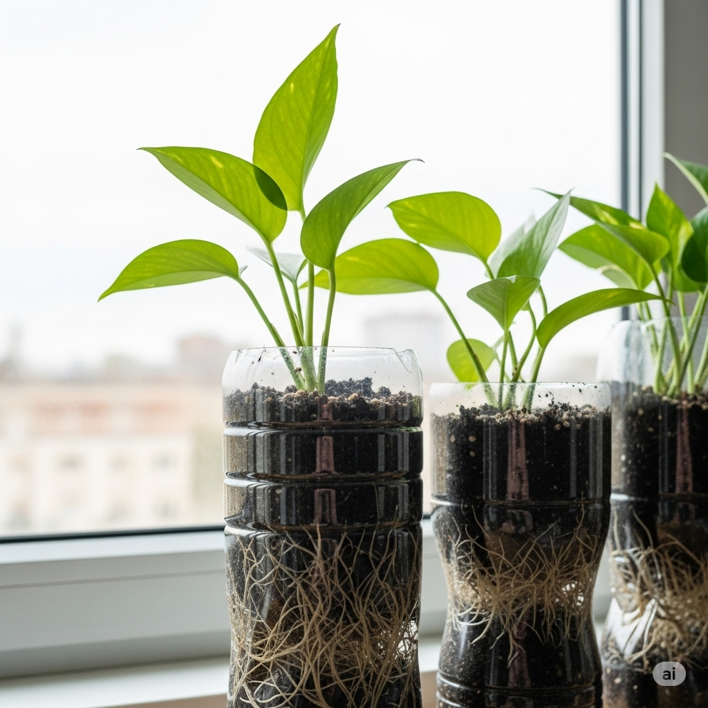 Propagating Pothos in Plastic Water Bottles - Home Garden Tips