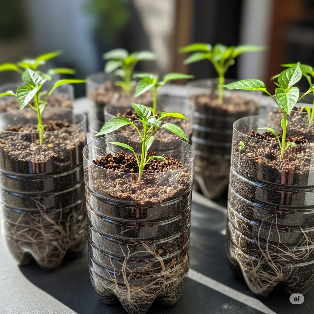 Bottle Propagation Method for Pepper Seedlings - Home Garden Tips
