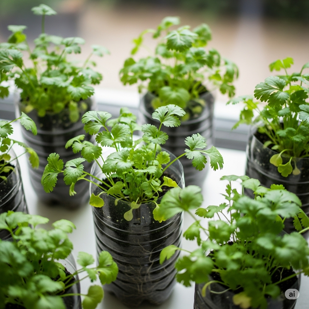 Bottle Planter Hacks: Cilantro Grown Indoors - Home Garden Tips
