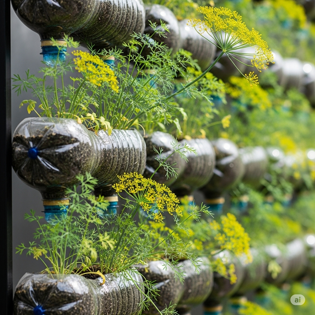 Vertical Bottle Gardening: How to Grow Dill on a Wall - Home Garden Tips