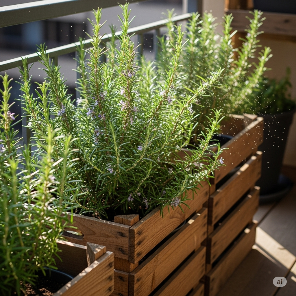 How To Grow Woody Rosemary In Balcony Crate Gardens Home Garden Tips