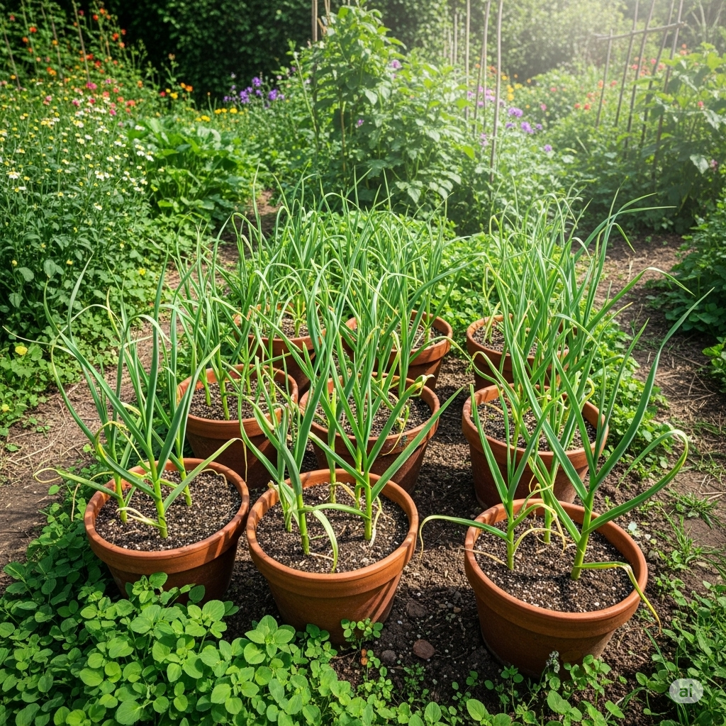 How to Grow Garlic at Home Using Flower Pots - Home Garden Tips