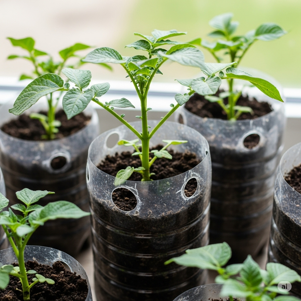 Space-Saving Potato Farming with Bottles - Home Garden Tips