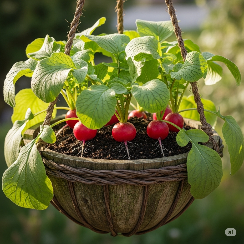 Crunchy Radishes in Small Basket Gardens - Home Garden Tips