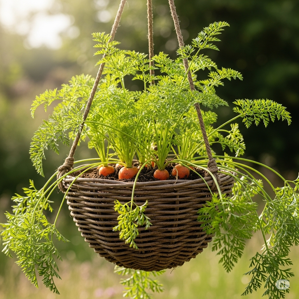 Compact Carrot Planting in Woven Containers - Home Garden Tips