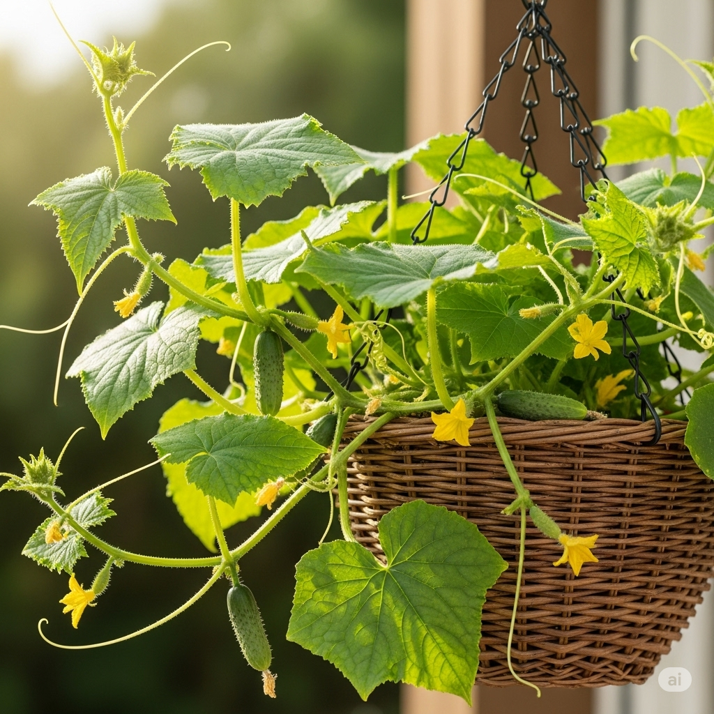 How to Grow Cucumbers in Hanging Baskets - Home Garden Tips