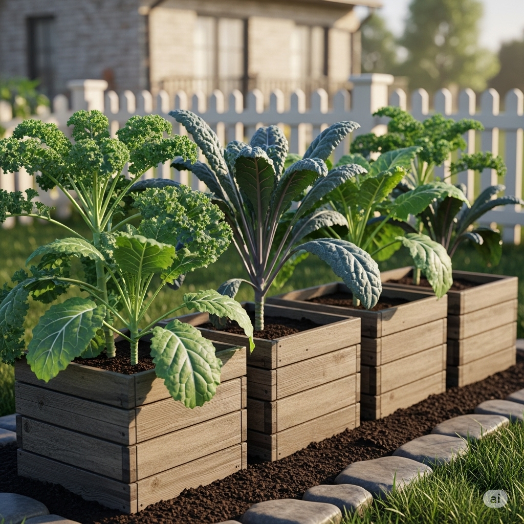 How to Grow Superfood Kale in Wooden Containers - Home Garden Tips