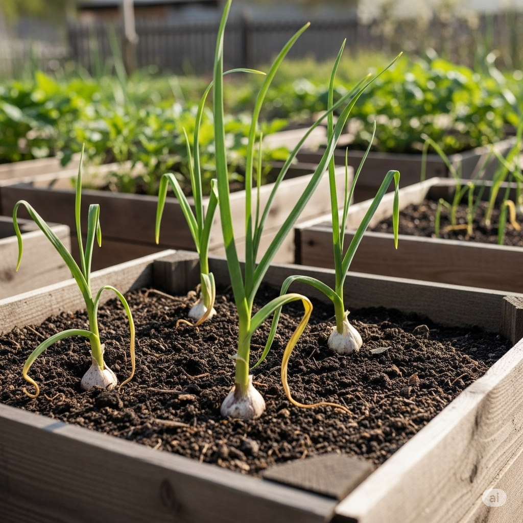 Step-by-Step Garlic Planting in Wooden Boxes - Home Garden Tips