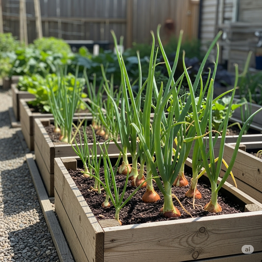 Step-by-Step Onion Planting in Wooden Boxes - Home Garden Tips