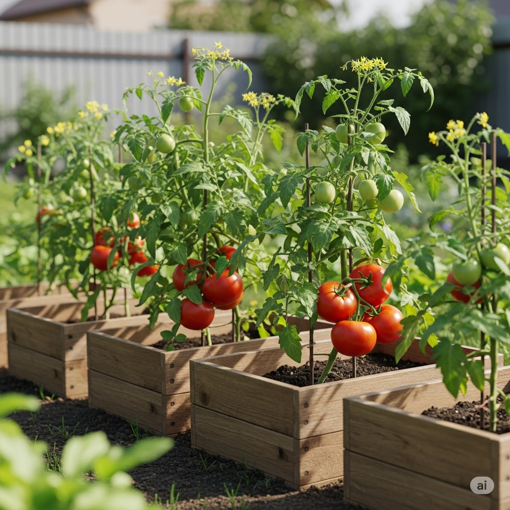 How to Grow Tomatoes in Rustic Wooden Containers - Home Garden Tips