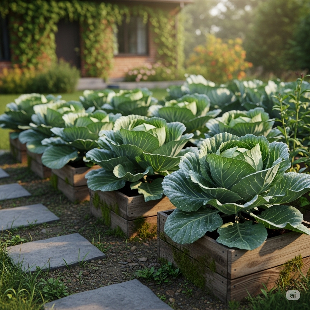 Step-by-Step Cabbage Planting in Wooden Boxes - Home Garden Tips