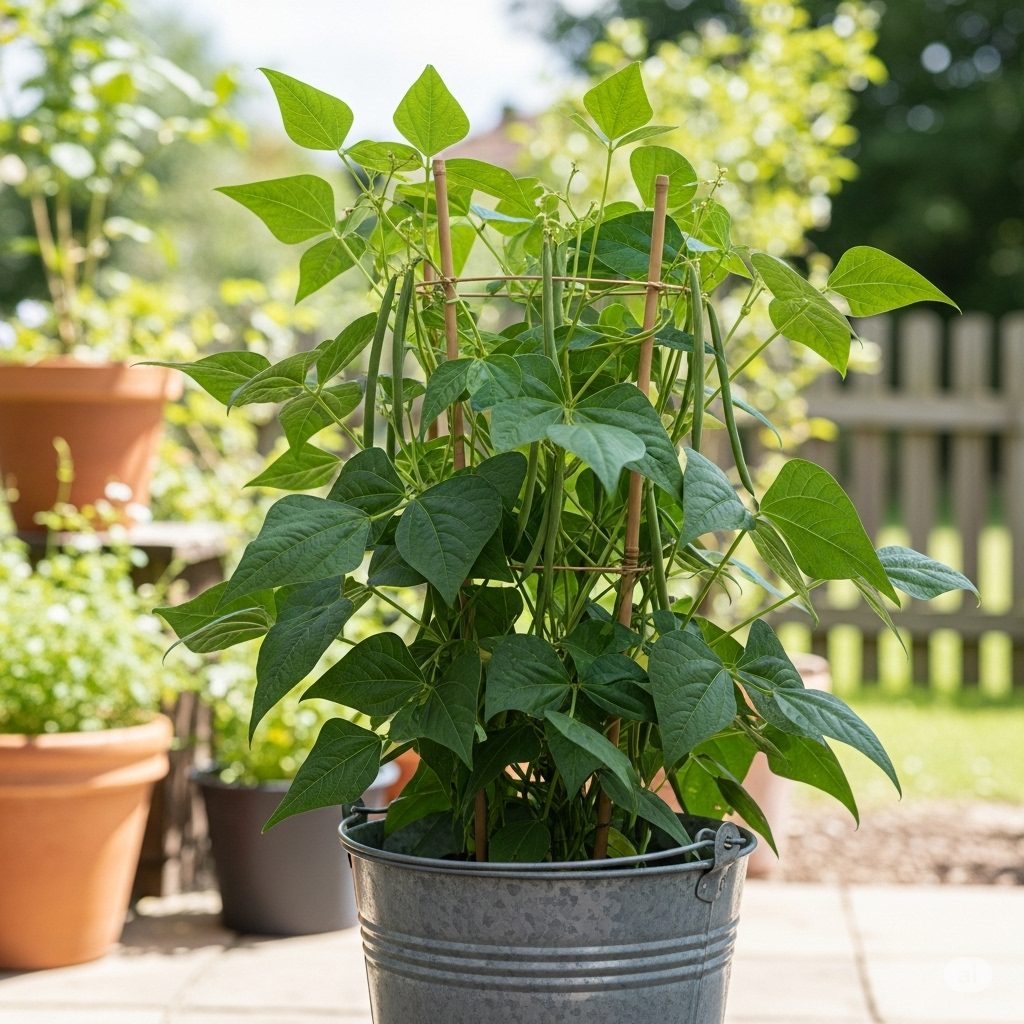 Vertical Support for Green Beans in Containers - Home Garden Tips