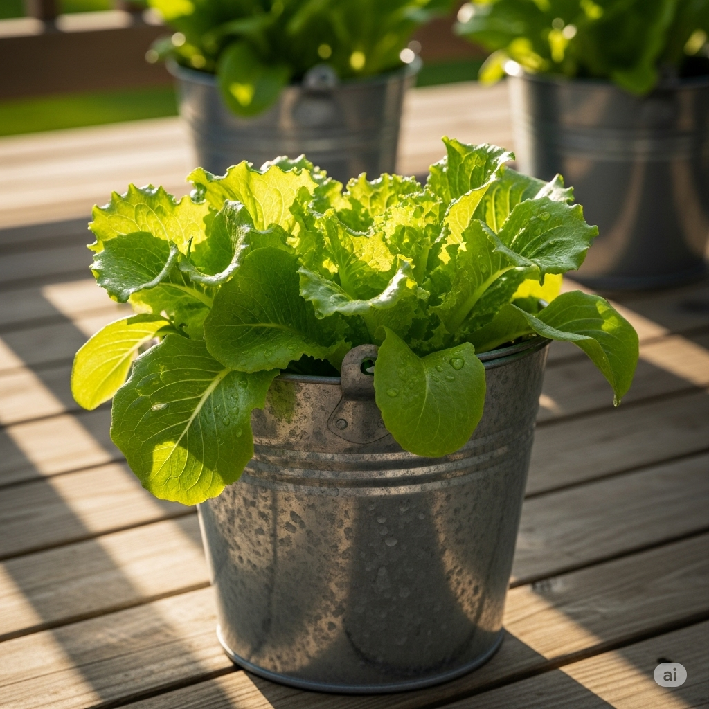 Lettuce Bucket Planting for Continuous Harvests - Home Garden Tips