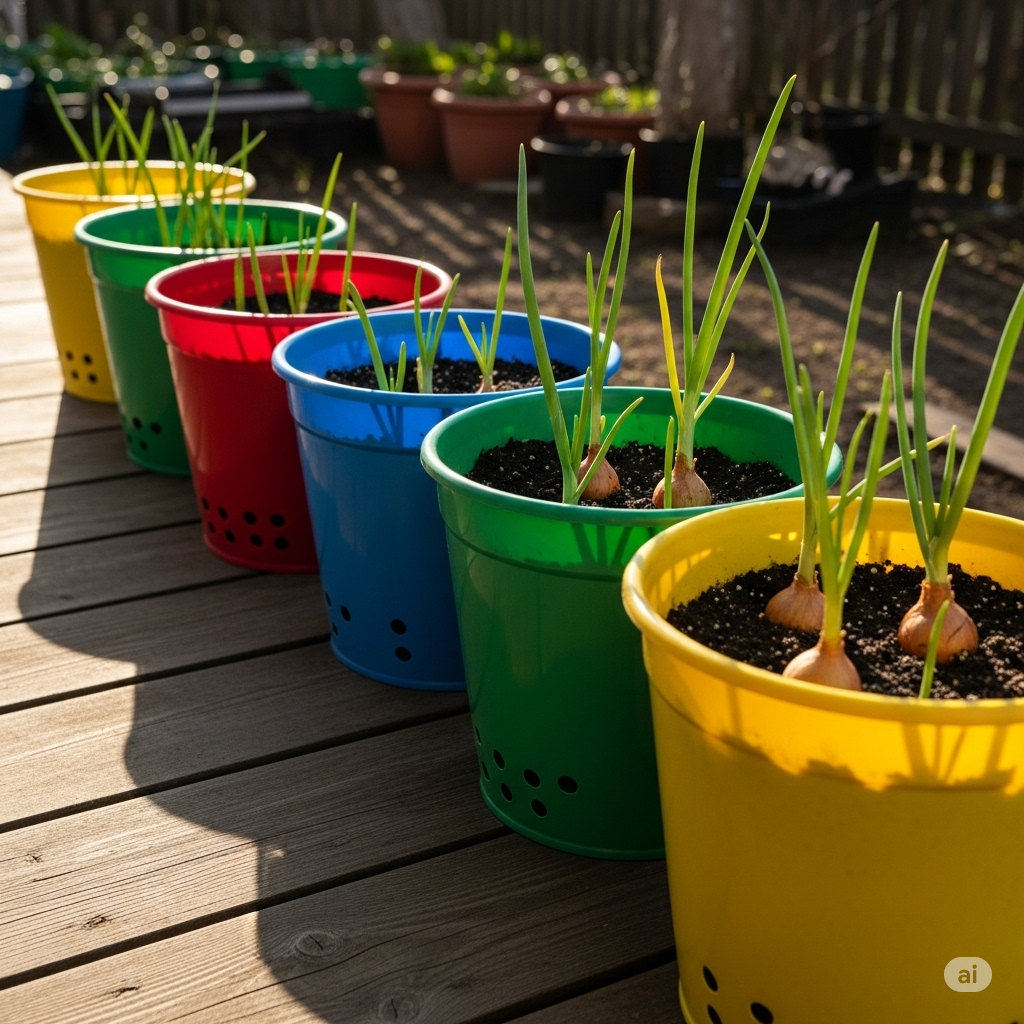 Easy Onion Care Tips for Bucket Planting - Home Garden Tips