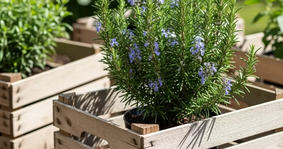 Outdoor Rosemary Beds Made From Reclaimed Wood Crates Home Garden Tips