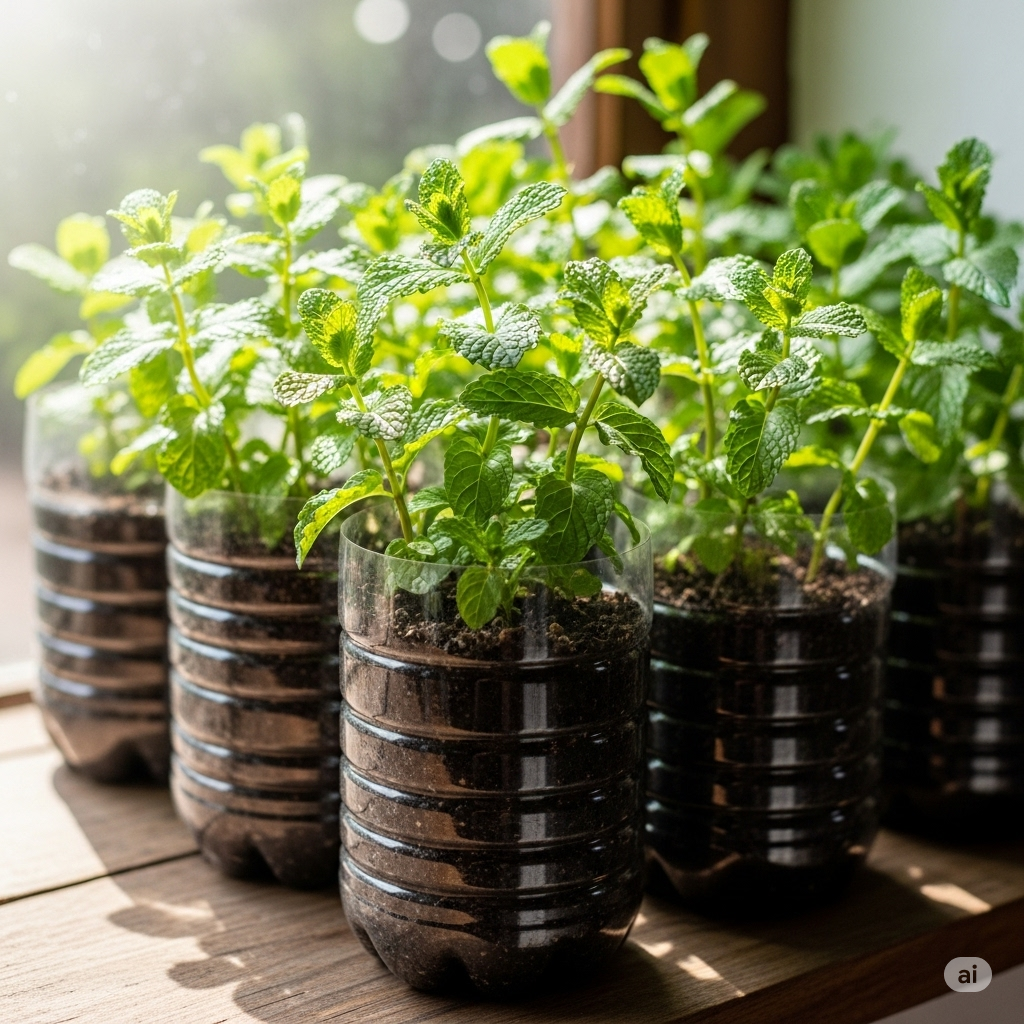 Container Mint Magic: Grow Anywhere Using Plastic Bottles - Home Garden ...
