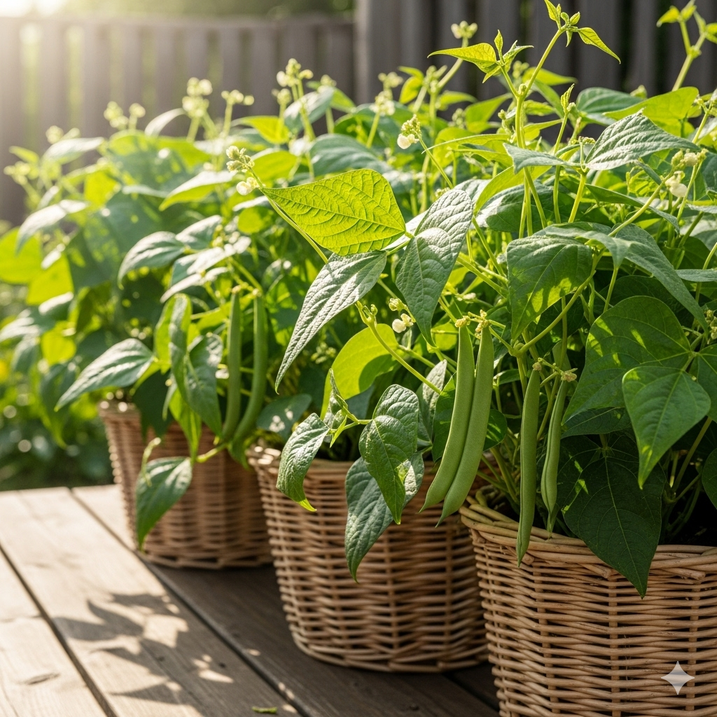 Easy Support Systems for Green Beans in Baskets - Home Garden Tips