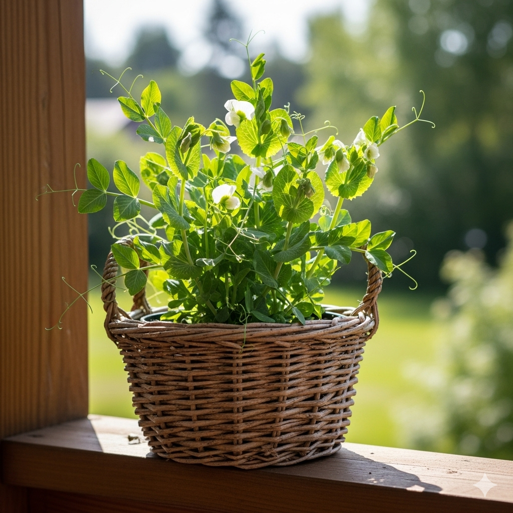 Compact Pea Harvests from Hanging Pots - Home Garden Tips
