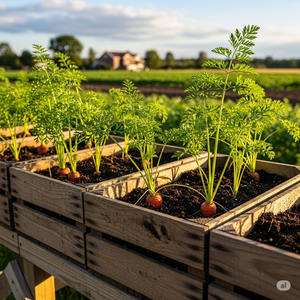 Easy Backyard Carrot Garden Using Wooden Crates - Home Garden Tips