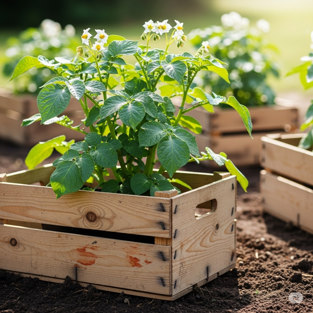 Rustic Crate Farming for Fresh Backyard Potatoes - Home Garden Tips