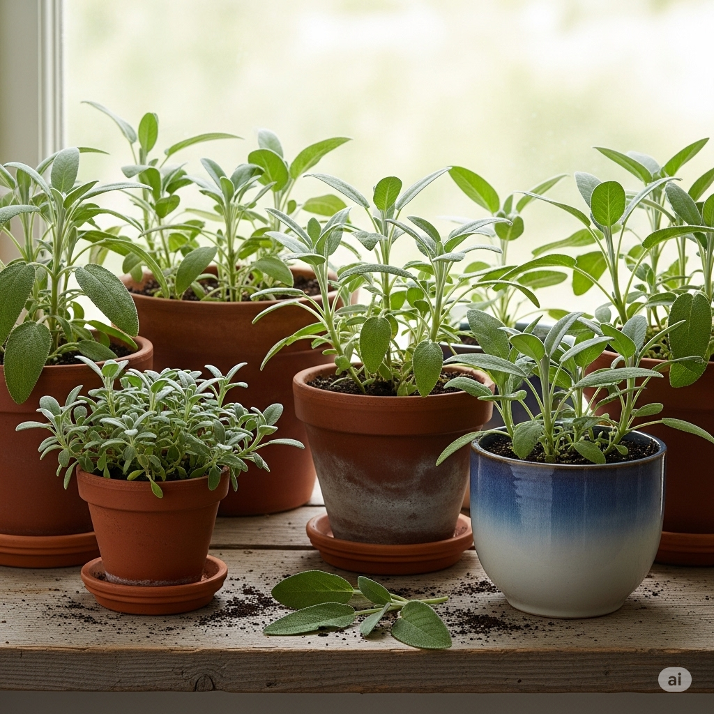 Grow and Harvest Sage on Your Balcony with Pots - Home Garden Tips