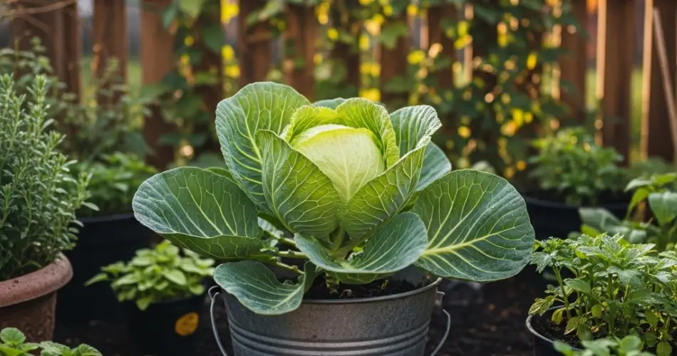 Compact Cabbage Growing in Small Containers - Home Garden Tips