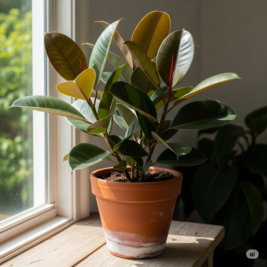 Grow a Bold Rubber Plant in a Compact Pot - Home Garden Tips