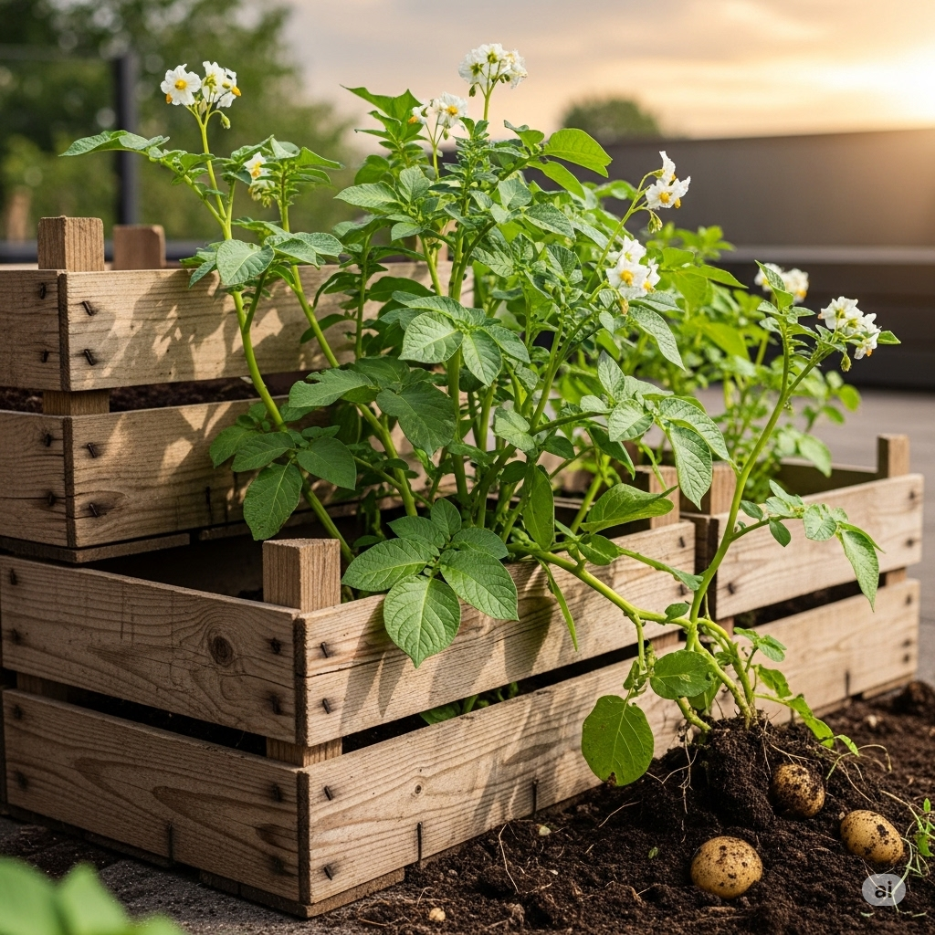 Spuds in Boxes: Backyard Crate Growing Method - Home Garden Tips