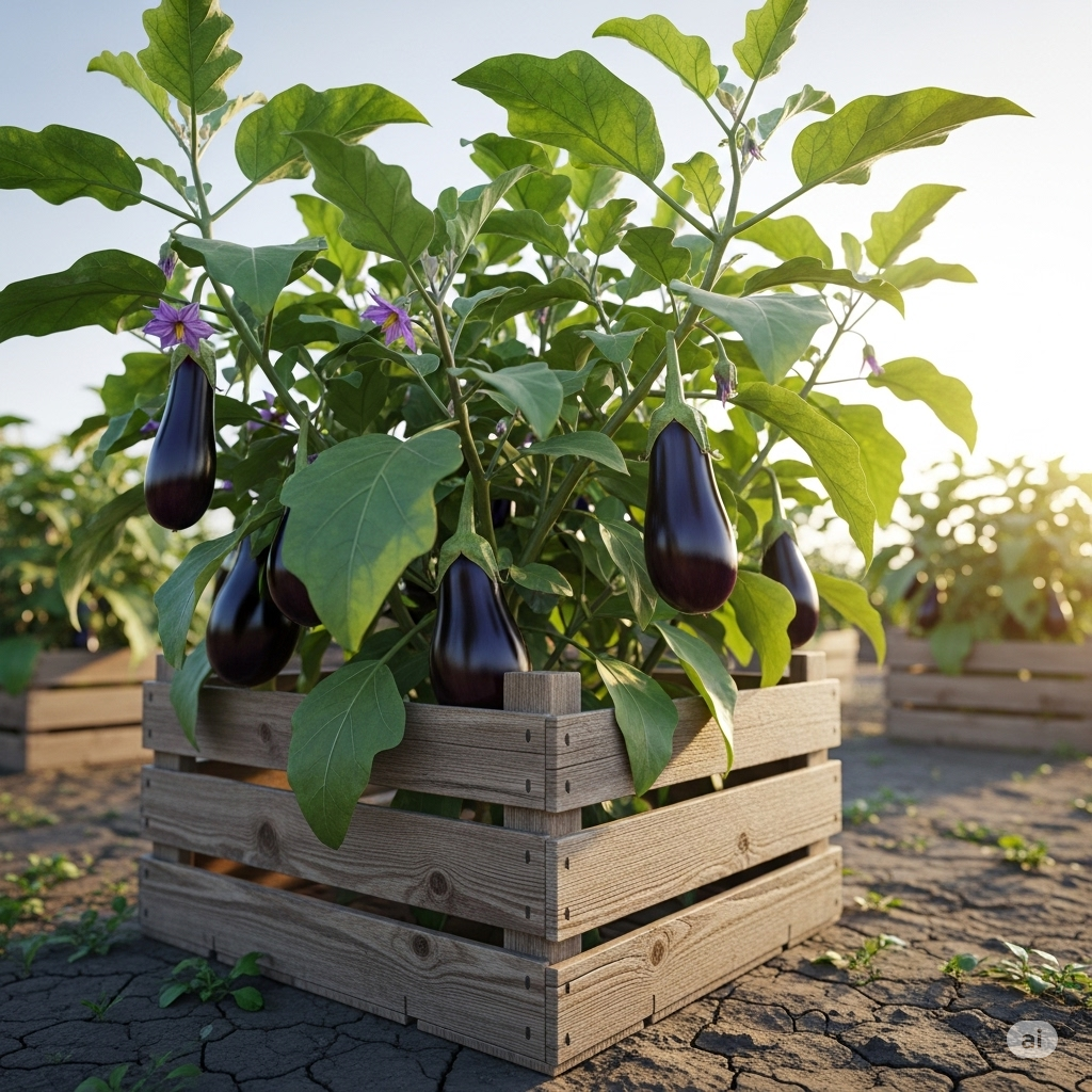 Build a Backyard Eggplant Box with Wooden Crates - Home Garden Tips
