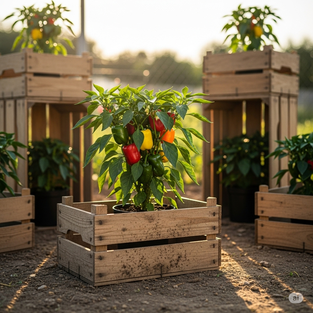 Spicy and Sweet: Crate Beds for Backyard Pepper Plants - Home Garden Tips