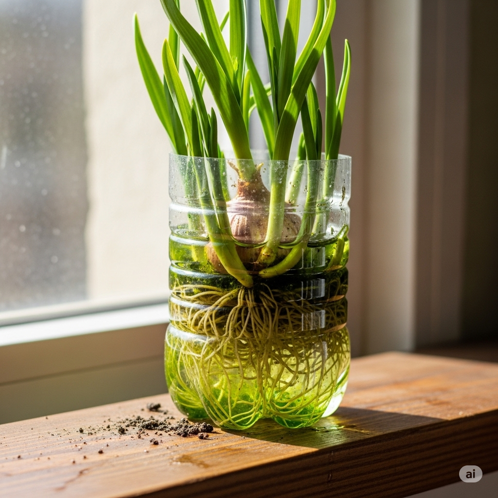 Propagating Garlic Indoors Using Plastic Bottles - Home Garden Tips