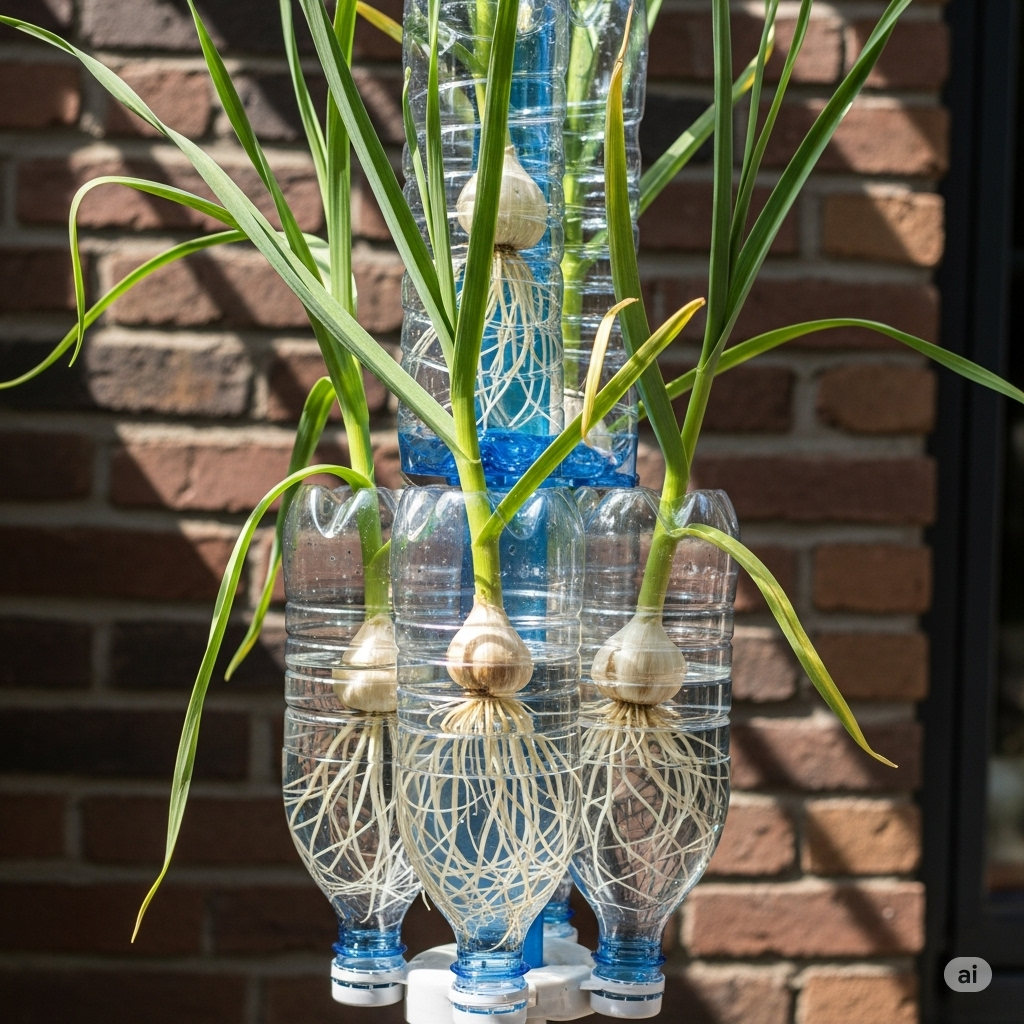 Eco-Friendly Garlic Propagation with Plastic Bottles - Home Garden Tips