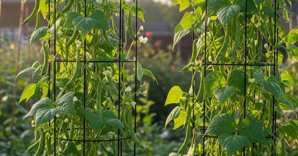 Strong Metal Frames for Climbing Bean Varieties - Home Garden Tips