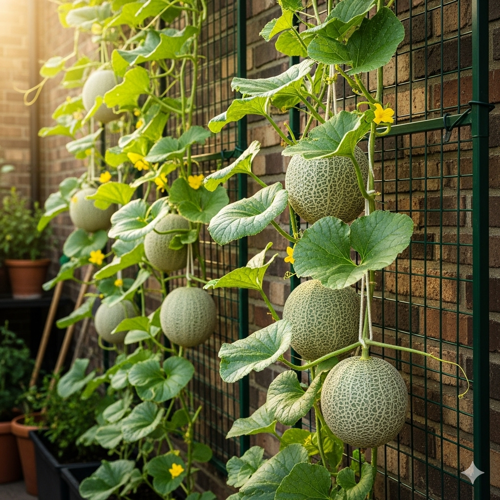 Vertical Wall Gardening with Melon Trellises - Home Garden Tips