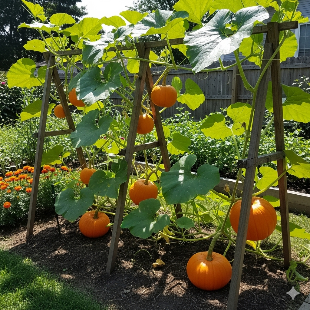 Wooden Frames for Supporting Miniature Pumpkins - Home Garden Tips