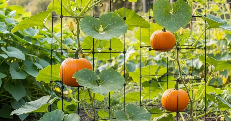 Metal Arches That Train Pumpkin Vines Upward - Home Garden Tips
