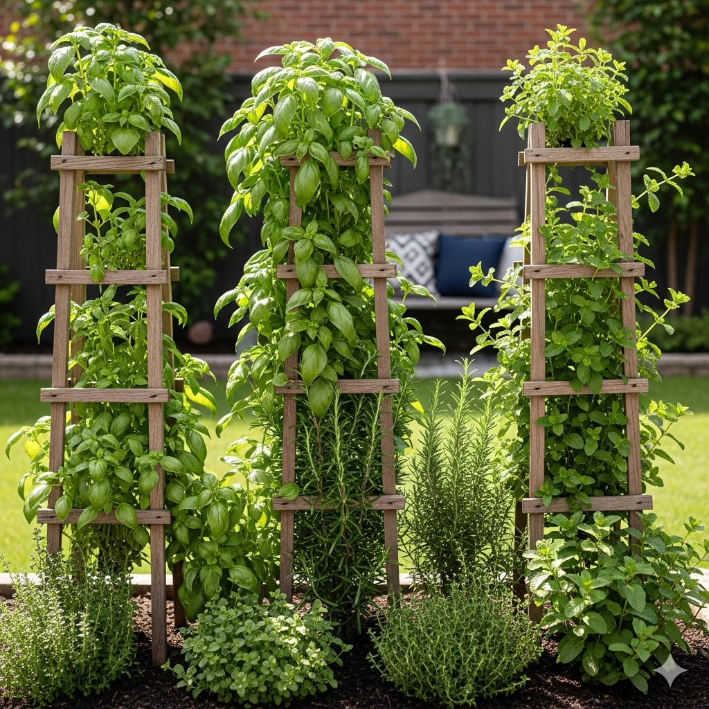 Wooden A-Frames That Hold Aromatic Herbs - Home Garden Tips