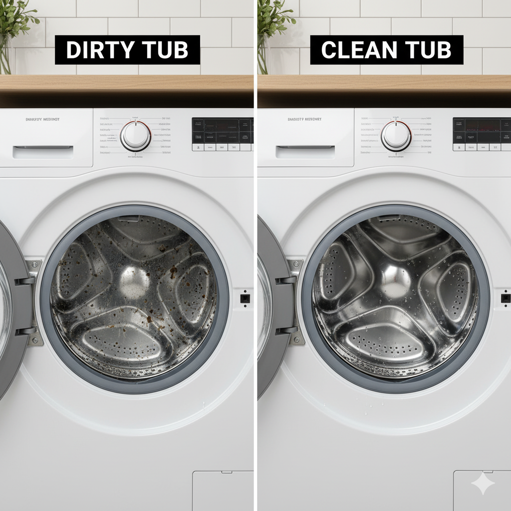 How to Clean a Dirty Washing Machine Tub with Just a Few Drops - Home ...