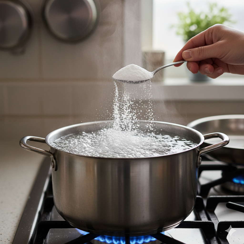 Throw a spoonful of baking soda into a pot of boiling water: what ...