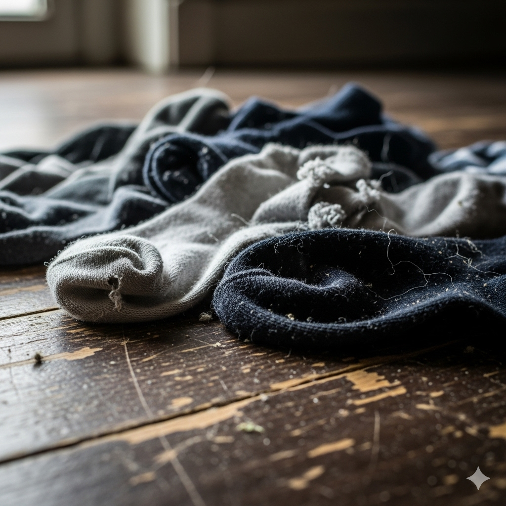 It's nothing short of amazing what he created with old, torn socks ...