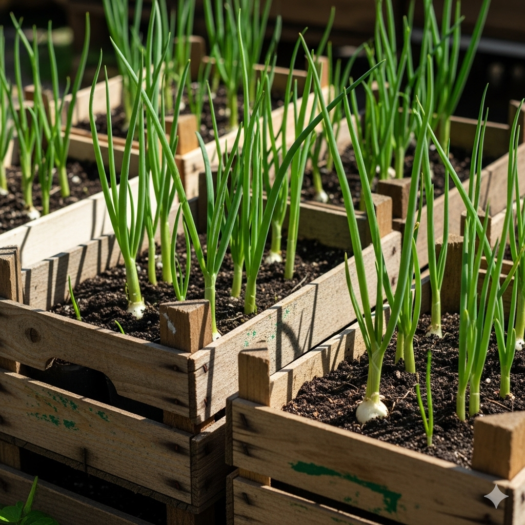 Continuous Scallion Harvests from Rustic Boxes - Home Garden Tips