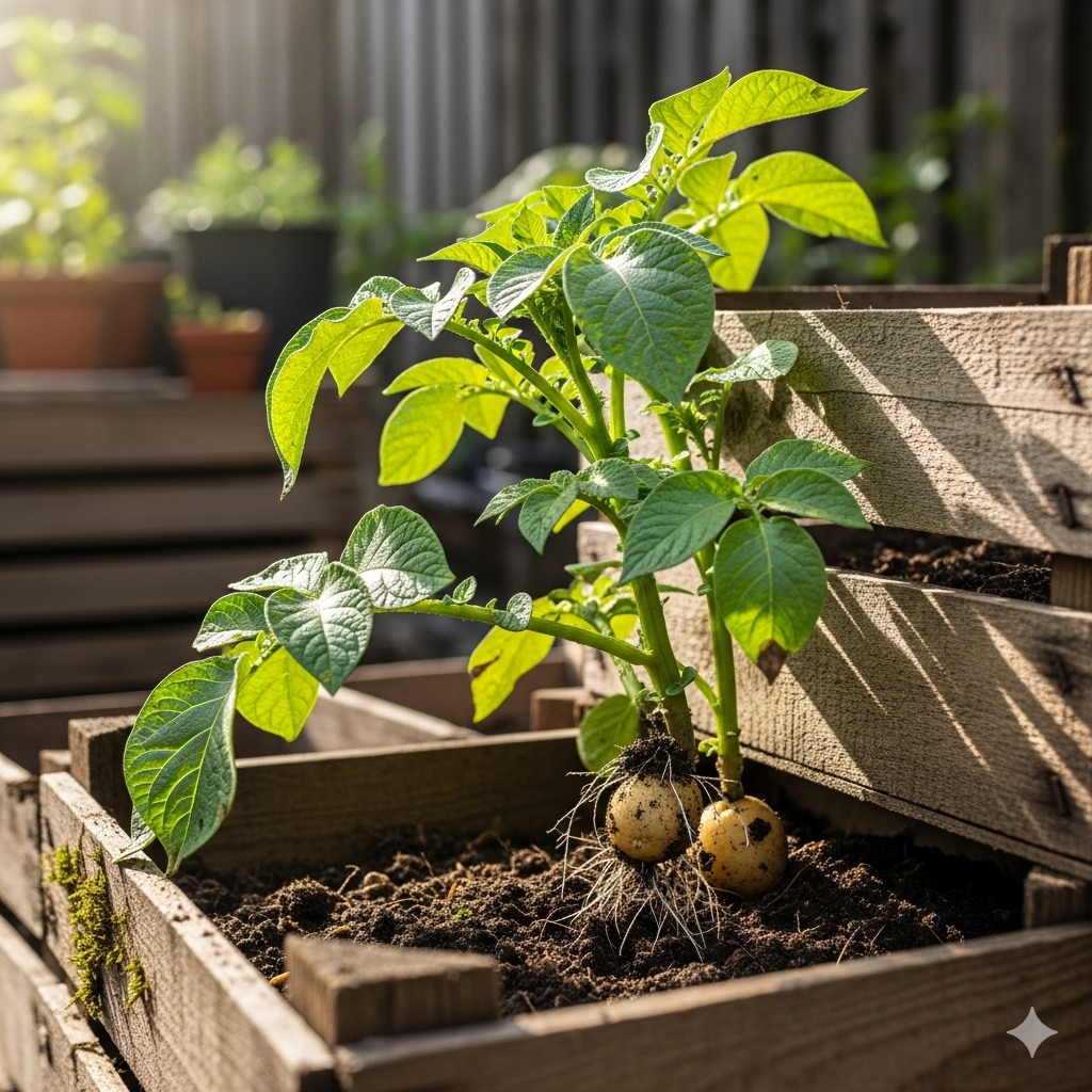 Urban Potato Harvests with Wooden Box Gardening - Home Garden Tips
