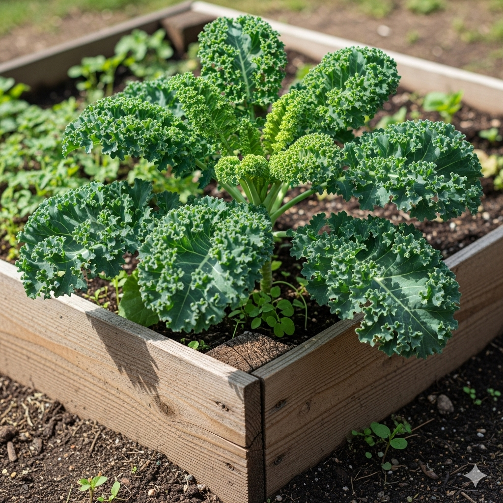 Balcony-Friendly Kale in Wooden Containers - Home Garden Tips