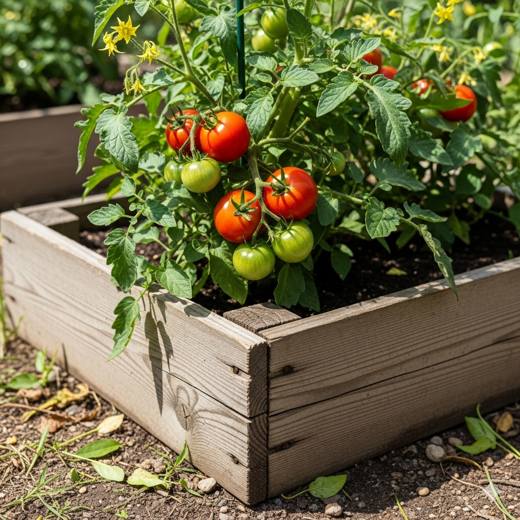 Compact Tomato Growing in Wooden Containers - Home Garden Tips