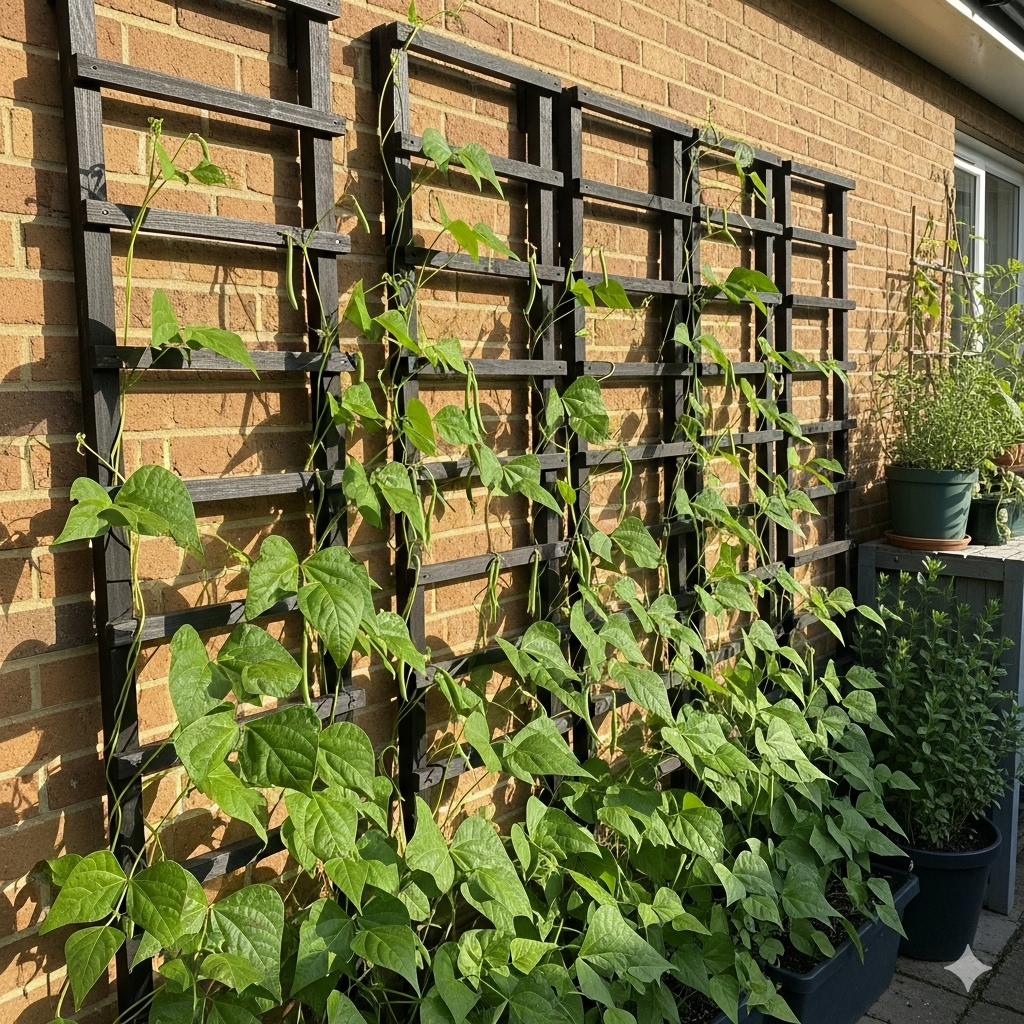 Wall-Mounted Trellises for Balcony Bean Growing - Home Garden Tips